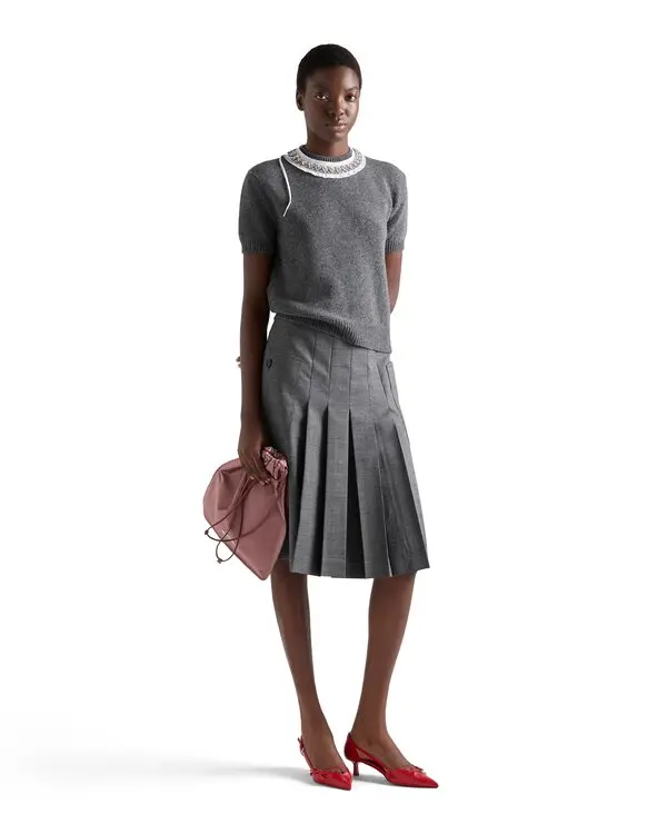 Prada Short-sleeved Wool And Cashmere Sweater