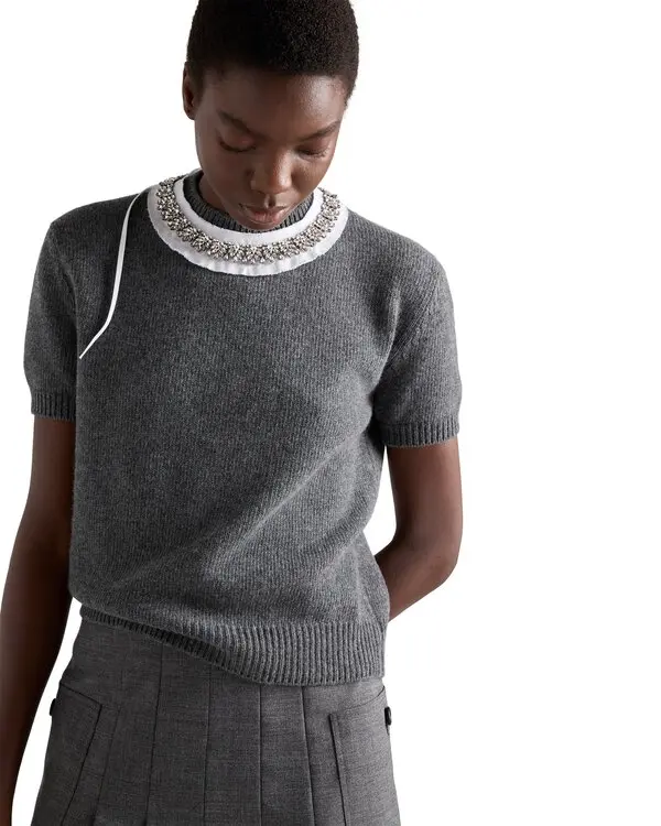 Prada Short-sleeved Wool And Cashmere Sweater