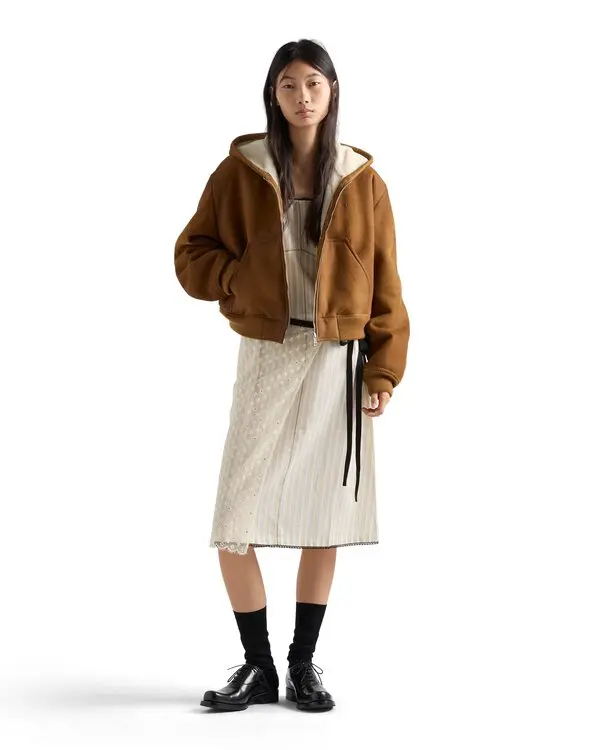 Prada Hooded Shearling Jacket