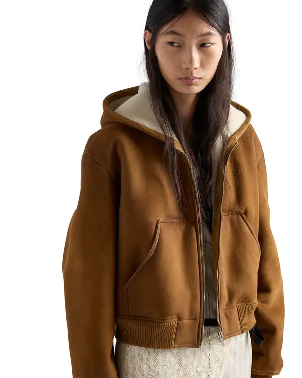 Prada Hooded Shearling Jacket
