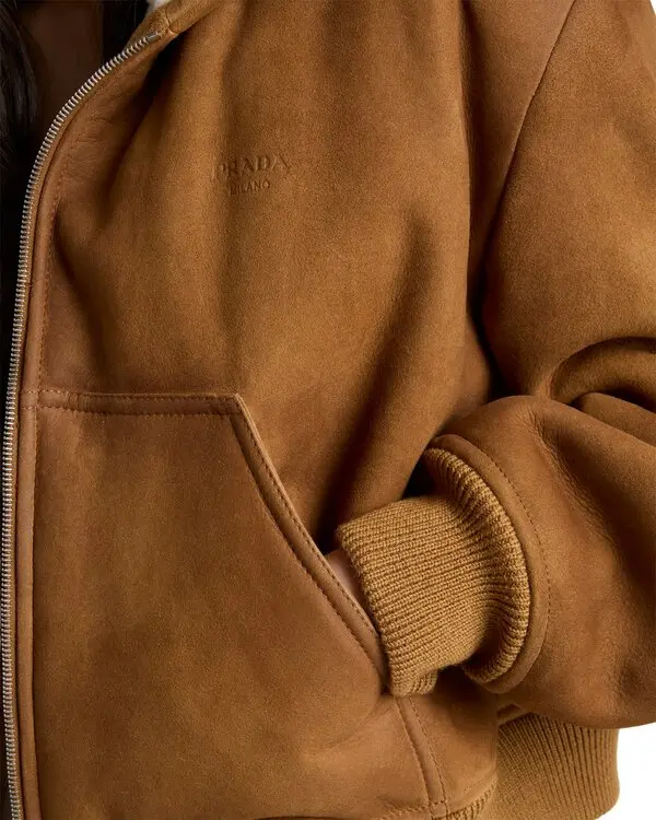 Prada Hooded Shearling Jacket