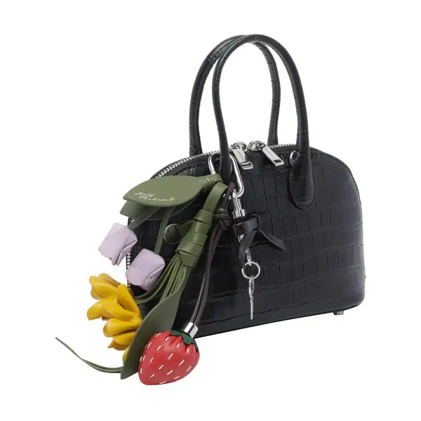 SELF-PORTRAIT Crocodile Print Toast Mini Handbag