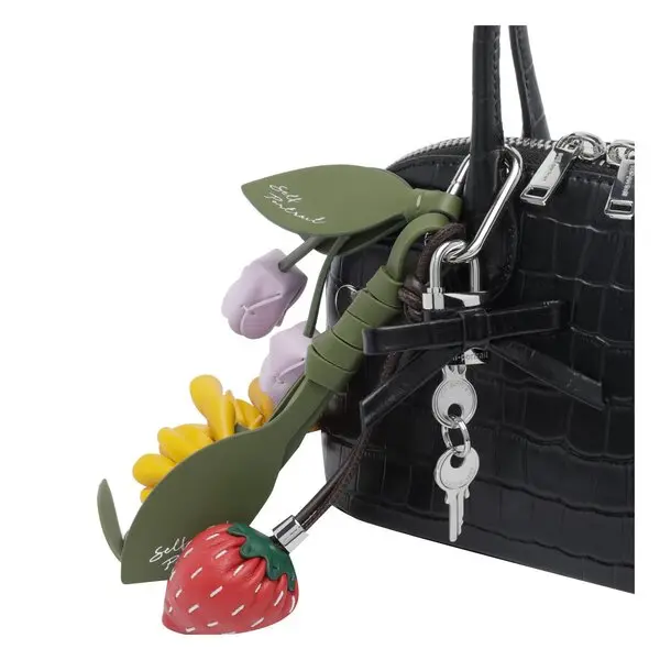 SELF-PORTRAIT Crocodile Print Toast Mini Handbag
