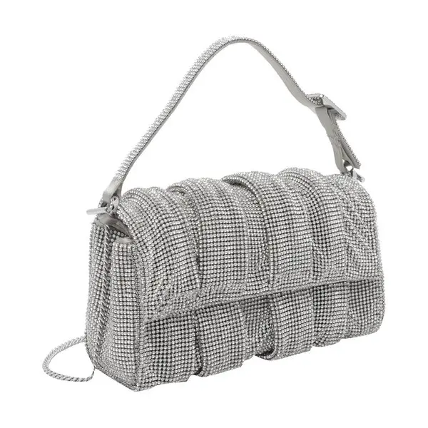 Benedetta Bruzziches Embellished Crystal Mesh Handbag - Silver