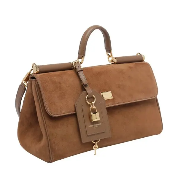 Dolce & Gabbana My Sicily Suede Handbag - Cream