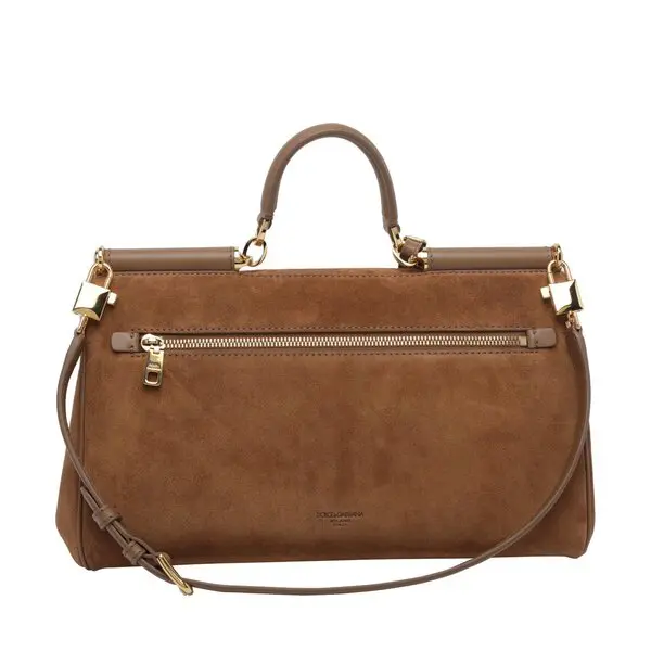 Dolce & Gabbana My Sicily Suede Handbag - Cream