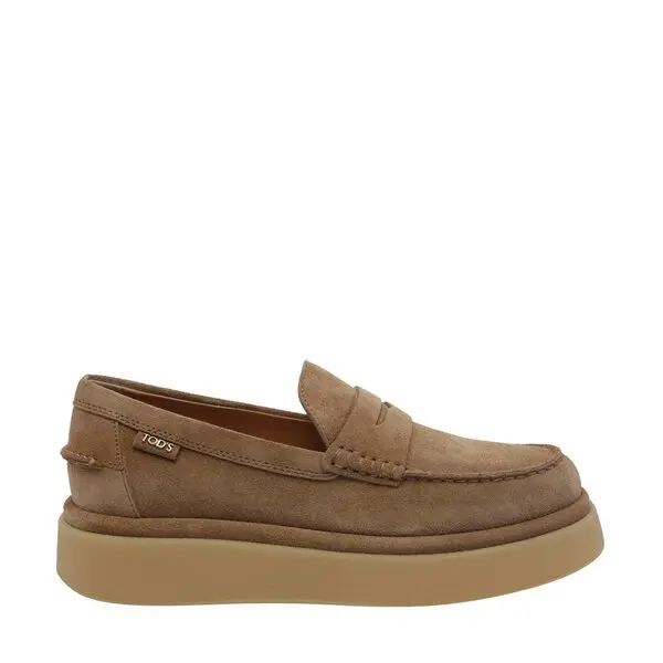 TOD'S Suede Loafers - Cream