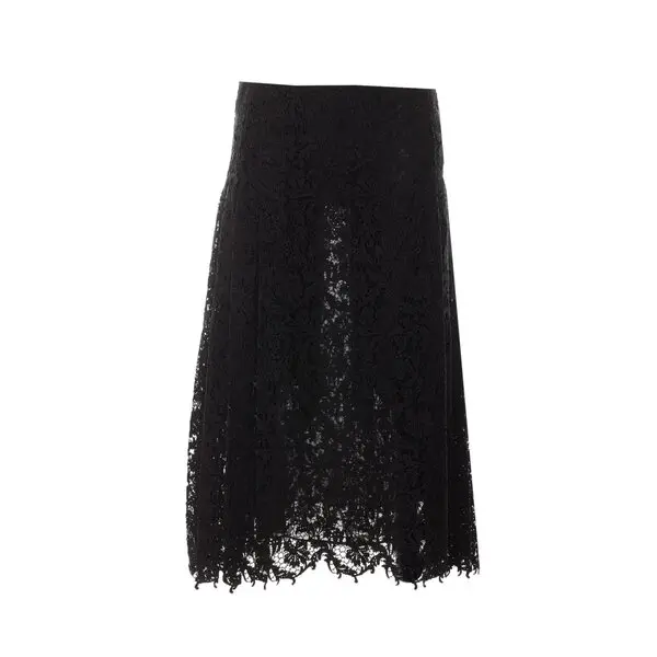 Fendi Lace Midi Skirt - Black