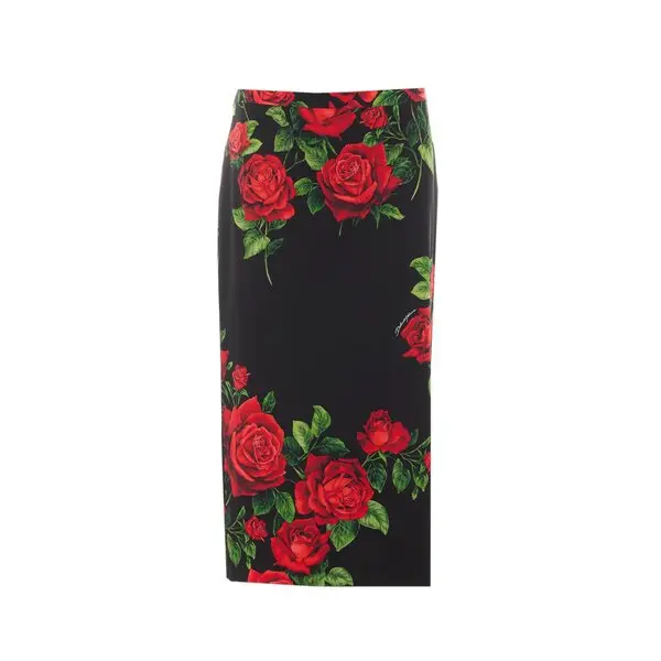 Dolce & Gabbana Floral Print Pencil Midi Skirt
