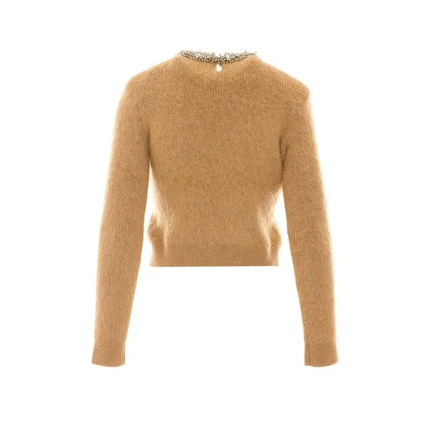 SELF-PORTRAIT Trim Knit Sweater - Brown