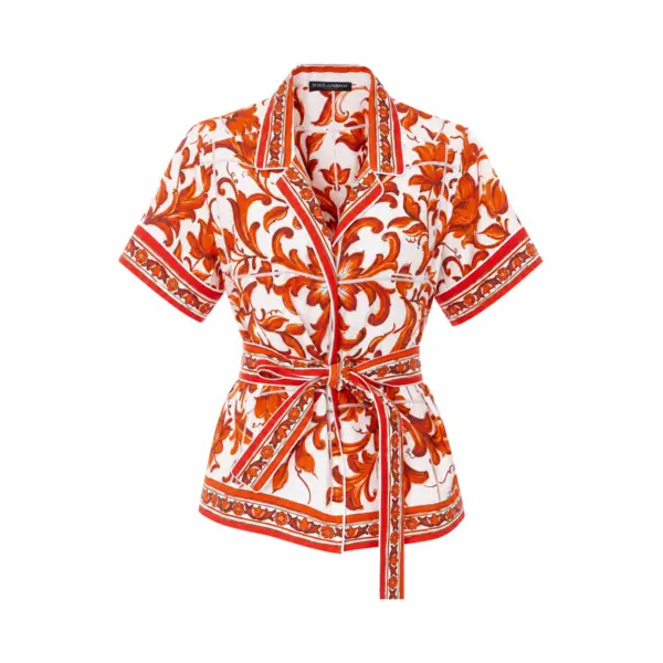 Dolce & Gabbana Maiolica Shirt - Orange