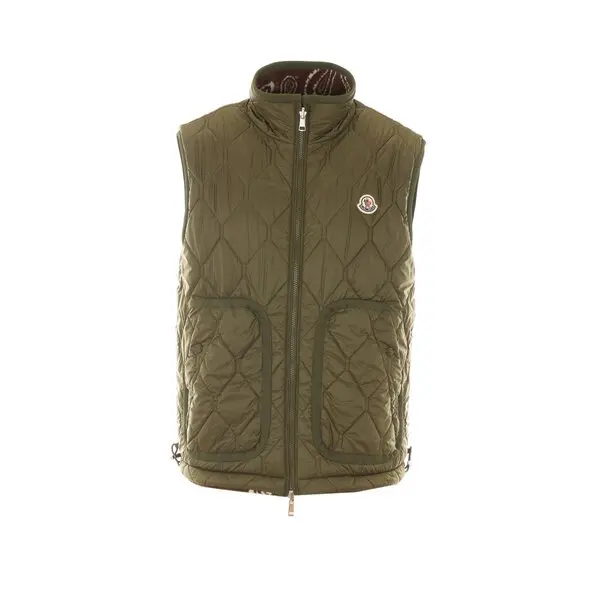 Moncler Reversible Paisley Print Teddy Fleece Padded Vest