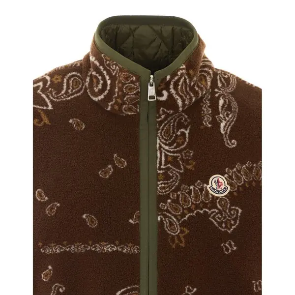 Moncler Reversible Paisley Print Teddy Fleece Padded Vest