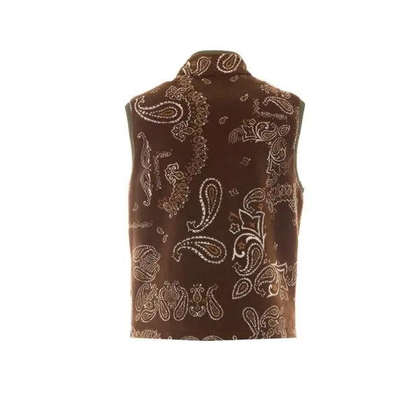 Moncler Reversible Paisley Print Teddy Fleece Padded Vest