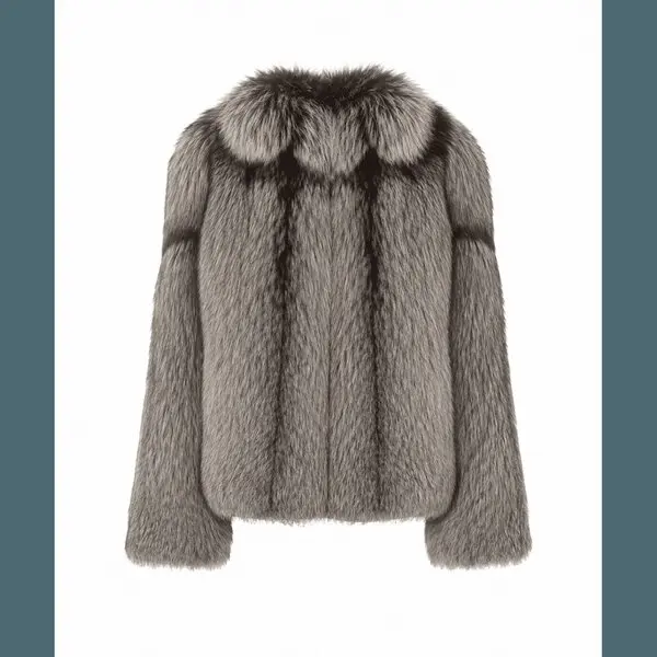 YVES SALOMON Real Fur Jacket - Gray