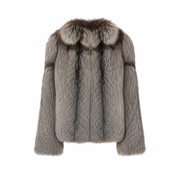 YVES SALOMON Real Fur Jacket - Gray