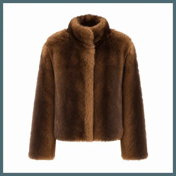 YVES SALOMON Real Fur Jacket - Brown
