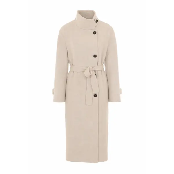 Brunello Cucinelli Cashmere Blend Belted Coat - Cream