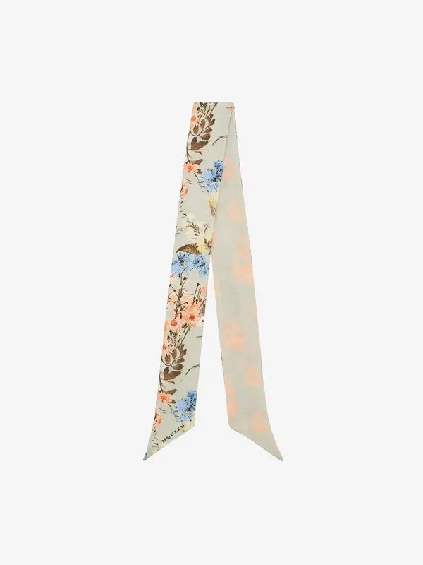 Alexander McQueen Ribbon Wallpaper Floral Scarf - Multicolor
