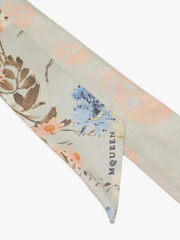 Alexander McQueen Ribbon Wallpaper Floral Scarf