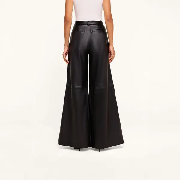 L'Agence Chelsy Leather Wide-leg Pants