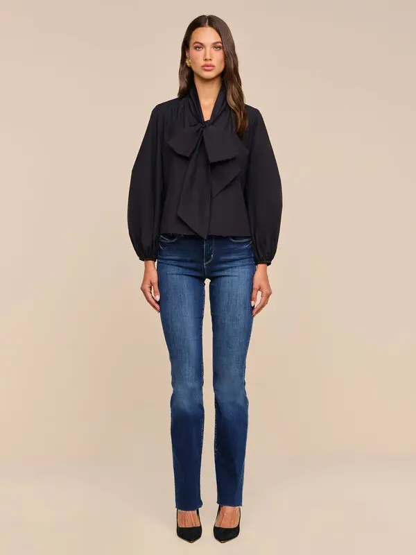 L'Agence Deon Tie-neck Blouse Top - Black