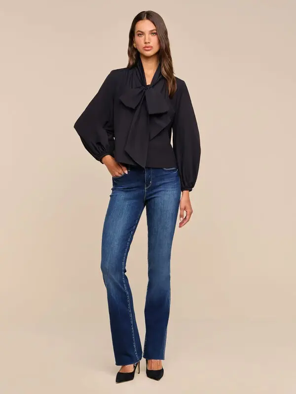 L'Agence Deon Tie-neck Blouse Top - Black