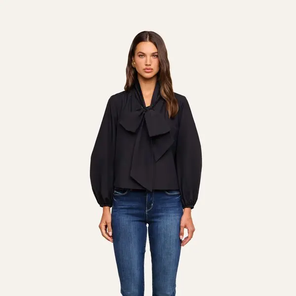 L'Agence Deon Tie-neck Blouse - Black