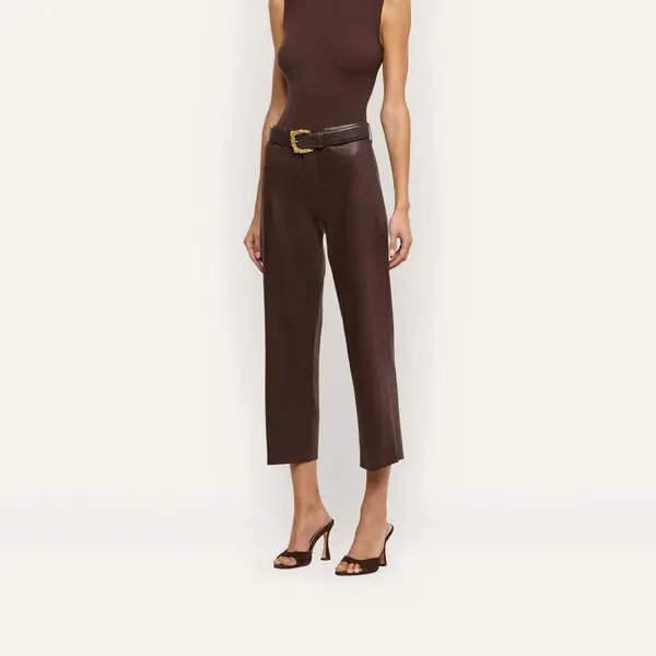 L'Agence Wanda Coated Cropped Wide-leg Jean