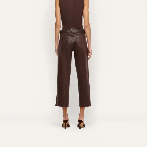 L'Agence Wanda Coated Cropped Wide-leg Jean