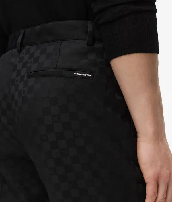 Karl Lagerfeld Monogram Checked Pants