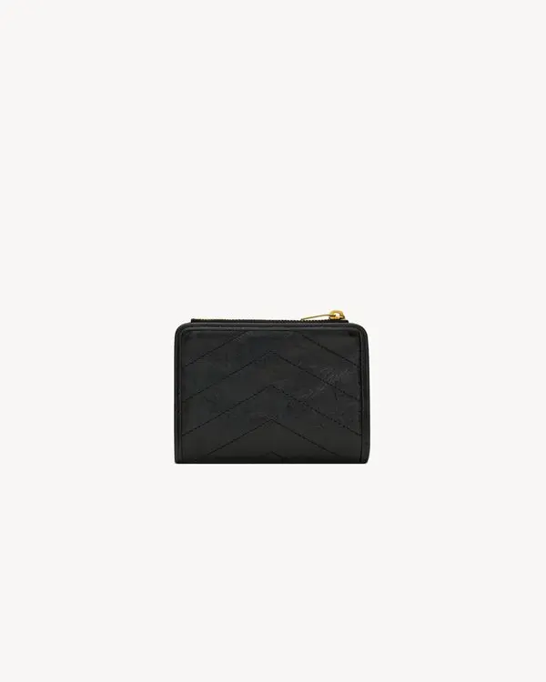 Saint Laurent Niki Bi-fold Wallet In Vintage Leather