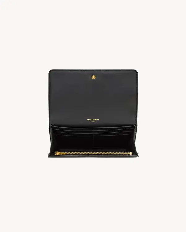 Saint Laurent Jamie Large Flap Wallet In Lambskin
