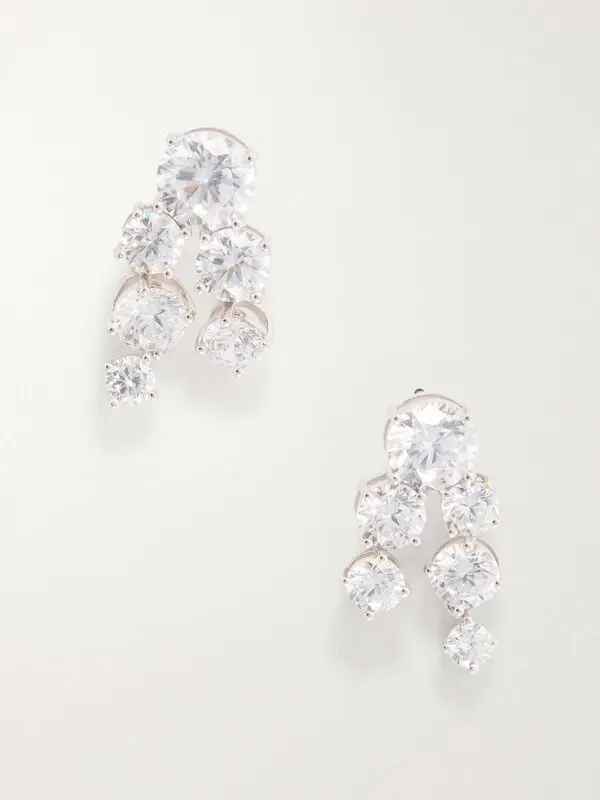 Completedworks Infinite Void Rhodium-plated Recycled Sterling Zirconia Earrings