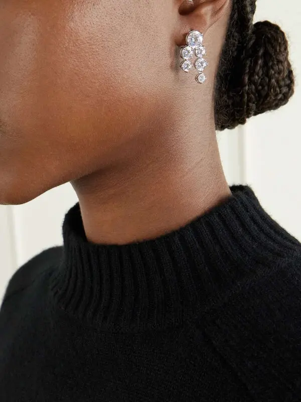 Completedworks Infinite Void Rhodium-plated Recycled Sterling Zirconia Earrings
