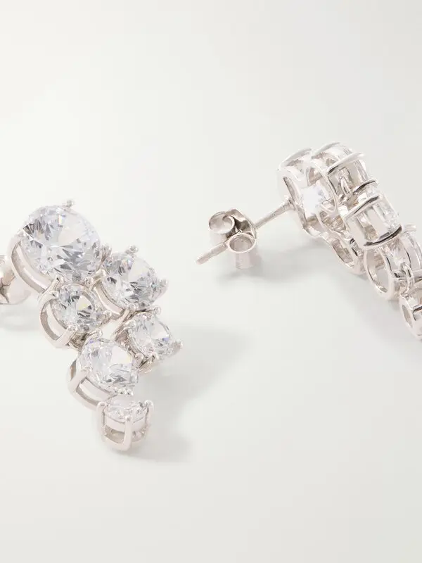 Completedworks Infinite Void Rhodium-plated Recycled Sterling And Cubic Zirconia Earrings