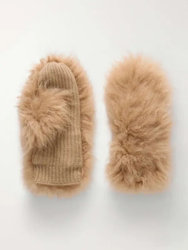 YVES SALOMON Shearling Wool And Cashmere-blend Gloves