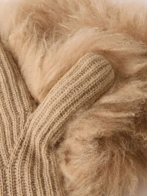 YVES SALOMON Shearling Wool And Cashmere-blend Gloves