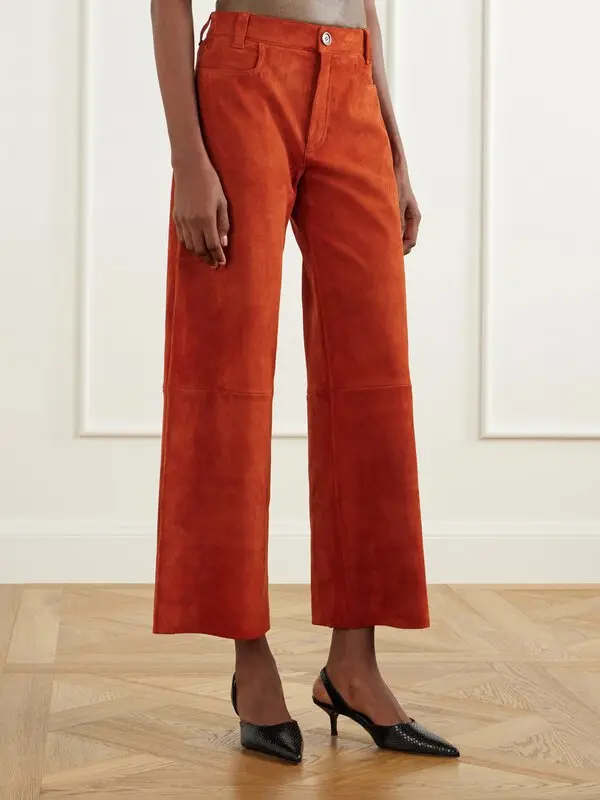 Stouls Lilou Suede Wide-leg Pants - Orange