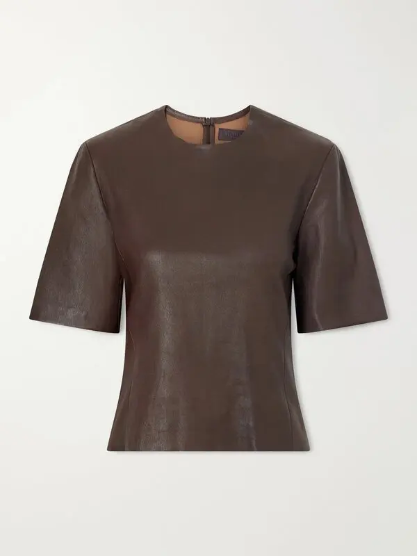 Stouls Valadon Leather T-shirt - Brown