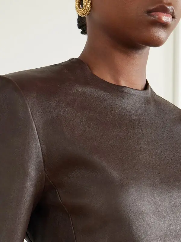 Stouls Valadon Leather T-shirt - Brown