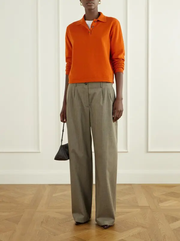 ALLUDE Cashmere Polo Sweater - Orange