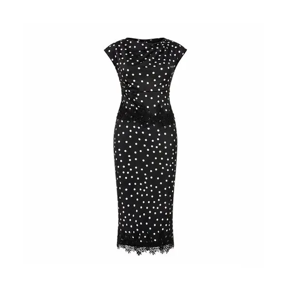 GIRL IN MIND Serina Polka Dot Lace Trim Skirt