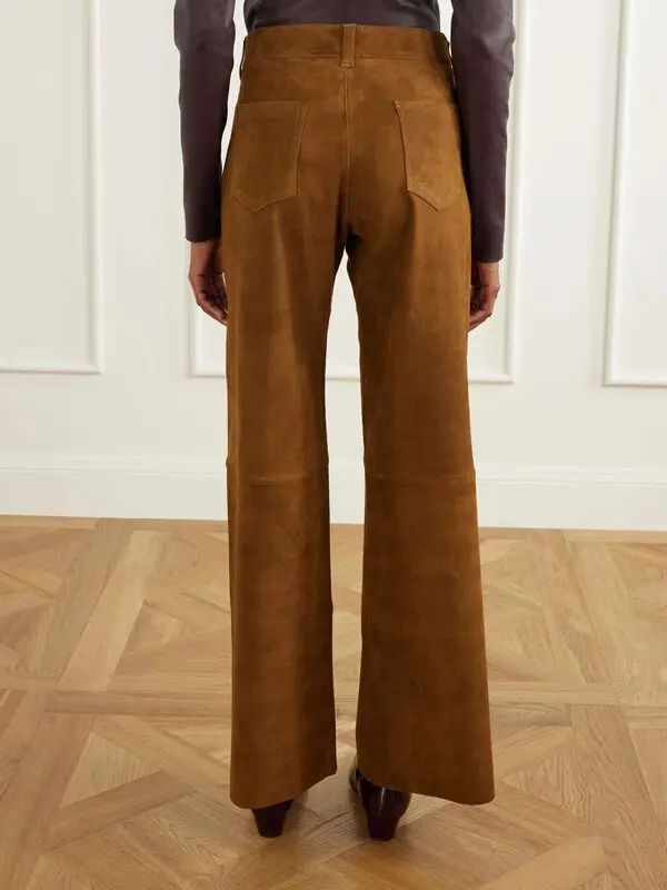 Stouls Lilou Cropped Suede Wide-leg Pants