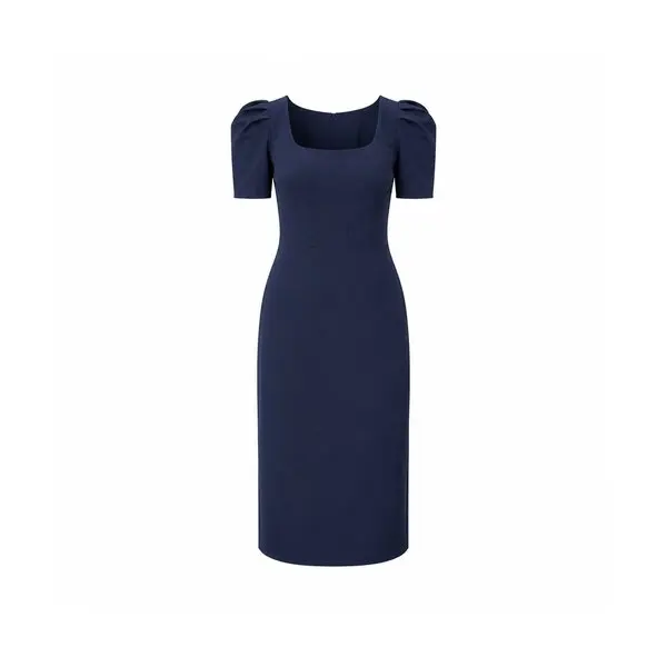 GIRL IN MIND Aveline Seam Detail Midi Dress Navy - Blue