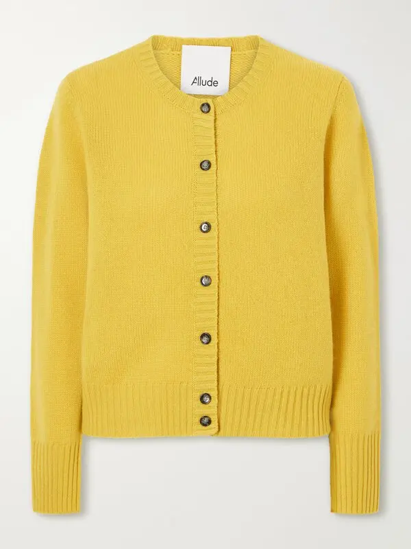 ALLUDE Cashmere Cardigan - Yellow