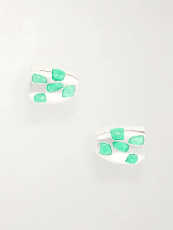 Completedworks Cobblestones -plated Resin Earrings - Silver