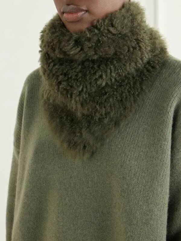 YVES SALOMON Shearling And Wool Scarf