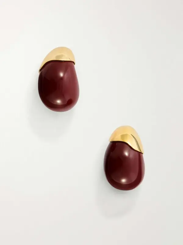 LIZZIE FORTUNATO Toro Gold-plated Enamel Earrings