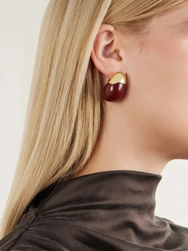 LIZZIE FORTUNATO Toro Gold-plated Enamel Earrings